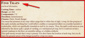 Find Traps D&D 5th Edition - D&D 5e Character Sheets