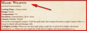 Magic Weapon 5E Spell In DnD - D&D 5e Character Sheets