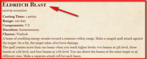 Eldritch Blast D&D 5th Edition - D&D 5e Character Sheets