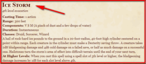 Ice Storm 5E Spell In DnD - D&D 5e Character Sheets