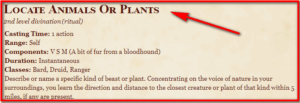 Locate Animals or Plants D&D 5th Edition - D&D 5e Character Sheets