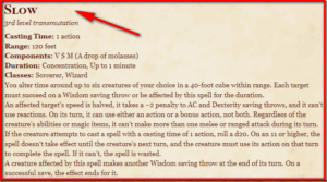 Slow 5E Spell In DnD - D&D 5e Character Sheets