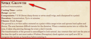 Spike Growth 5E Spell In DnD - D&D 5e Character Sheets